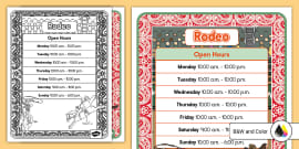 Rodeo Dramatic Play Open Sign (teacher made) - Twinkl