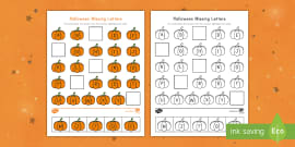 Halloween Uppercase Letter Tracing Worksheet / Worksheet