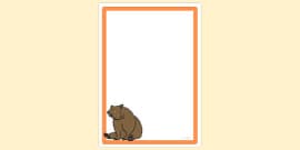 Simple Blank Teddy Bear Page Border | Page Borders | Twinkl