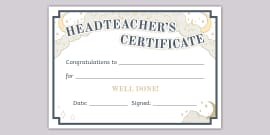 Celestial-Themed Singing Certificate (teacher made) - Twinkl