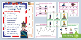 Coronation 'ow' Crowns - Phonics - Kindergarten - KS1 - Twinkl