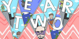 👉 Welcome to Year Three Bunting Jungle Themed - Twinkl