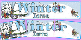 Winter Irish Display Banner (teacher made) - Twinkl