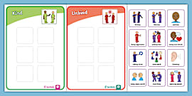 Kind and Unkind Sorting Activity - Twinkl