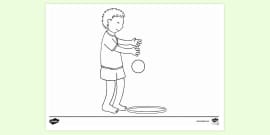 FREE! - Child Bouncing Ball Colouring Sheet | Colouring Sheets