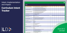 EYFS Intent, Implementation and Impact: Curriculum Tracker