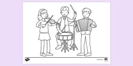 FREE! - Kids Rock Band Colouring | Colouring Sheets - Twinkl
