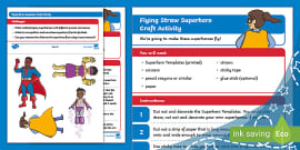 Superhero Art Lesson Themed Craft Activity Pack - Twinkl