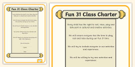 Editable Class Charter Template | Our Class Rules Charter