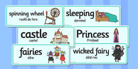 FREE! - Sleeping Beauty Word Cards (Teacher-Made) - Twinkl