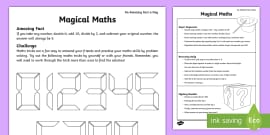 Number Patterns and Mental Maths Tricks Activity Sheet