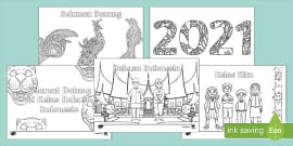 Indonesian Headdress Colouring Pages (teacher made) - Twinkl