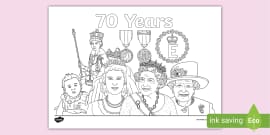 Platinum Jubilee Medal Colouring Page - Twinkl