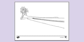 FREE! - Pond Trees Field Path Background Colouring Sheet