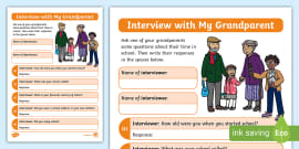 Grandparents' Day Writing Template | Interview Worksheet