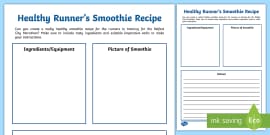 Design a Smoothie Worksheet (teacher made)