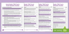 TEKS Fourth Grade Math Standards Checklist | Mathematics