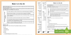 Does Air Take up Space? Experiment and Worksheet