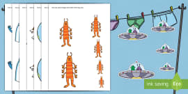 2D Shape Aliens Display Cut Outs (teacher made)