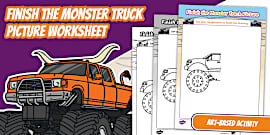 Design a Monster Truck Worksheet - KS1 Twinkl DT