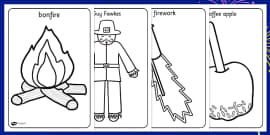 Bonfire / Fireworks Night Playdough Mats - Bonfire, Fireworks