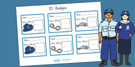 Police Officer Role-Play Badges - Twinkl - EYFS - KS1