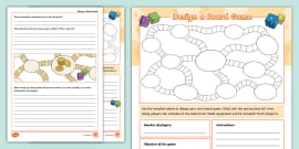 Design a Board Game Spiral Template Worksheet (teacher made)
