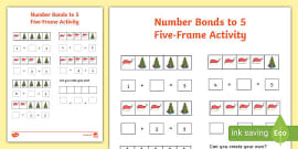 Number Bonds to 5 Five-Frame Activity (teacher made)