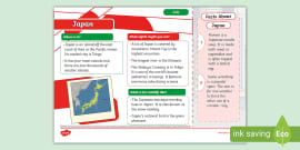 KS1 Japan Fact Cards (Teacher-Made) - Twinkl