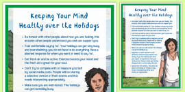 Mental Health Support in the Holidays Poster - Wellbeing