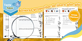 Grupurile de litere ghe/ghi Fișă de lucru