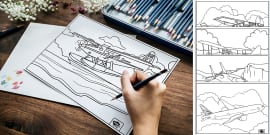 Aeroplane Colouring Pages (teacher made) - Twinkl