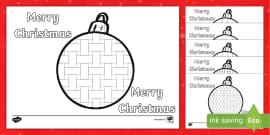 Christmas Baubles Colouring | Colouring Sheets