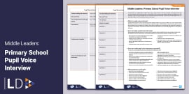 School Life Pupil Voice Questionnaire Editable Proforma