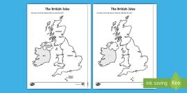 Norman Map of the British Isles Colouring Sheet