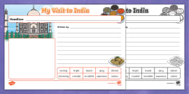 Flag of India Writing Template (teacher made) - Twinkl