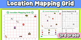 Second Grade Landforms Grid Map Worksheet