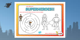 Superhero-Themed Rhyming Word Mat (teacher made) - Twinkl