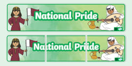 Qatari Values Display Banner (Teacher-Made) - Twinkl