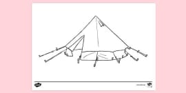 FREE! - Tent Colouring Sheet | Colouring Sheets - Twinkl