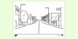FREE! - Puddle On Street Colouring Sheet | Colouring Pages