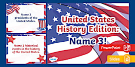 United States History Edition: Name 3 Game Cards - Twinkl