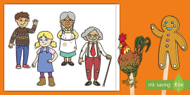 The Gingerbread Man Sensory Story Stick Puppets - Twinkl