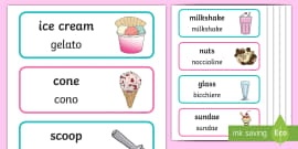 Ice Cream Parlor Word Cards Word Cards (Teacher-Made)