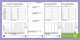 Favourite Pet Tally and Pictogram Worksheets (teacher made)