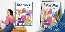 Eurovision Colouring Sheets (teacher made) - Twinkl