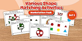 Workstation Pack Shape Size Matching Activities - teacch