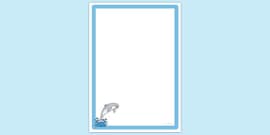 FREE! - Simple Blank Indus River Dolphin Page Border | Page Borders