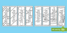 FREE! - Samuel Name Simple Colouring Bookmarks - Twinkl