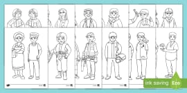 FREE! - Jobs and Professions | KS1 Colouring Sheets | Twinkl